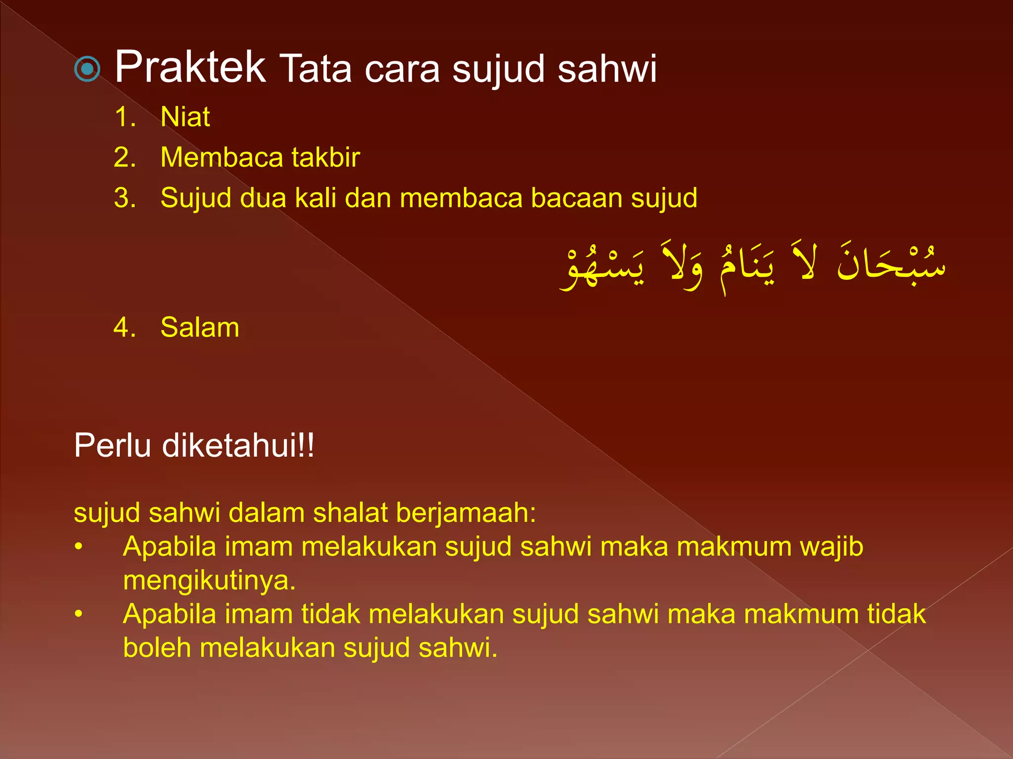 Slide shalat lima waktu dan sujud sahwi | PPTX