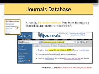 PUBMED: Searching and Search Features | PPT