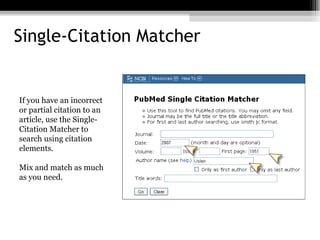 PUBMED: Searching and Search Features | PPT