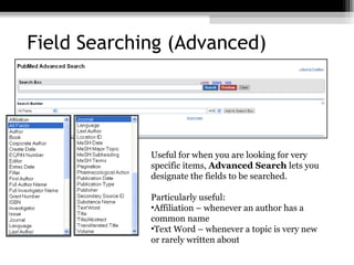 PUBMED: Searching and Search Features | PPT