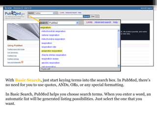PUBMED: Searching and Search Features | PPT