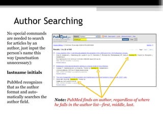 PUBMED: Searching and Search Features | PPT