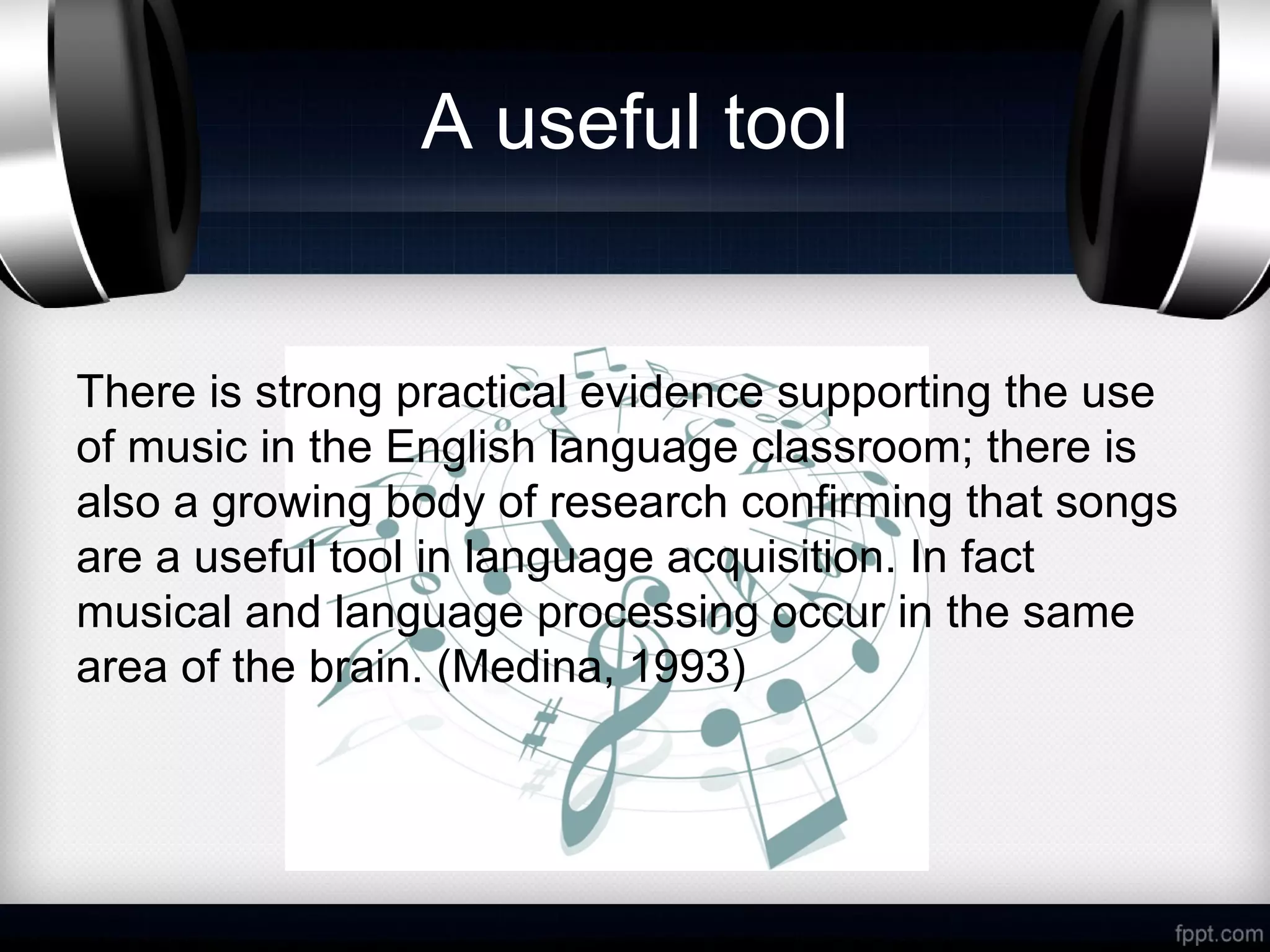 Using Songs in the English Classroom | PPT | Children\'s Music | Music