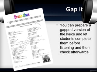 Using Songs in the English Classroom | PPT