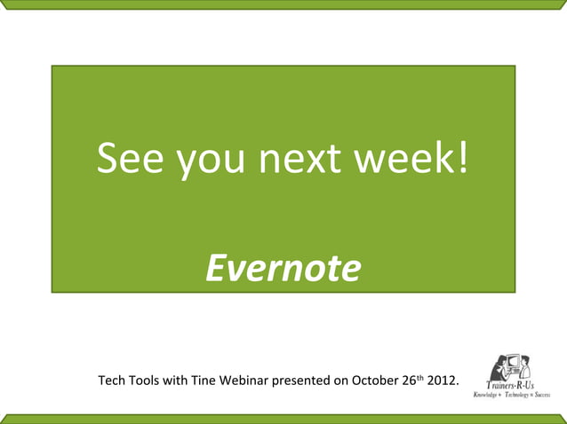 Tech Tools with Tine - 1 Hour of Slideshare | PPT