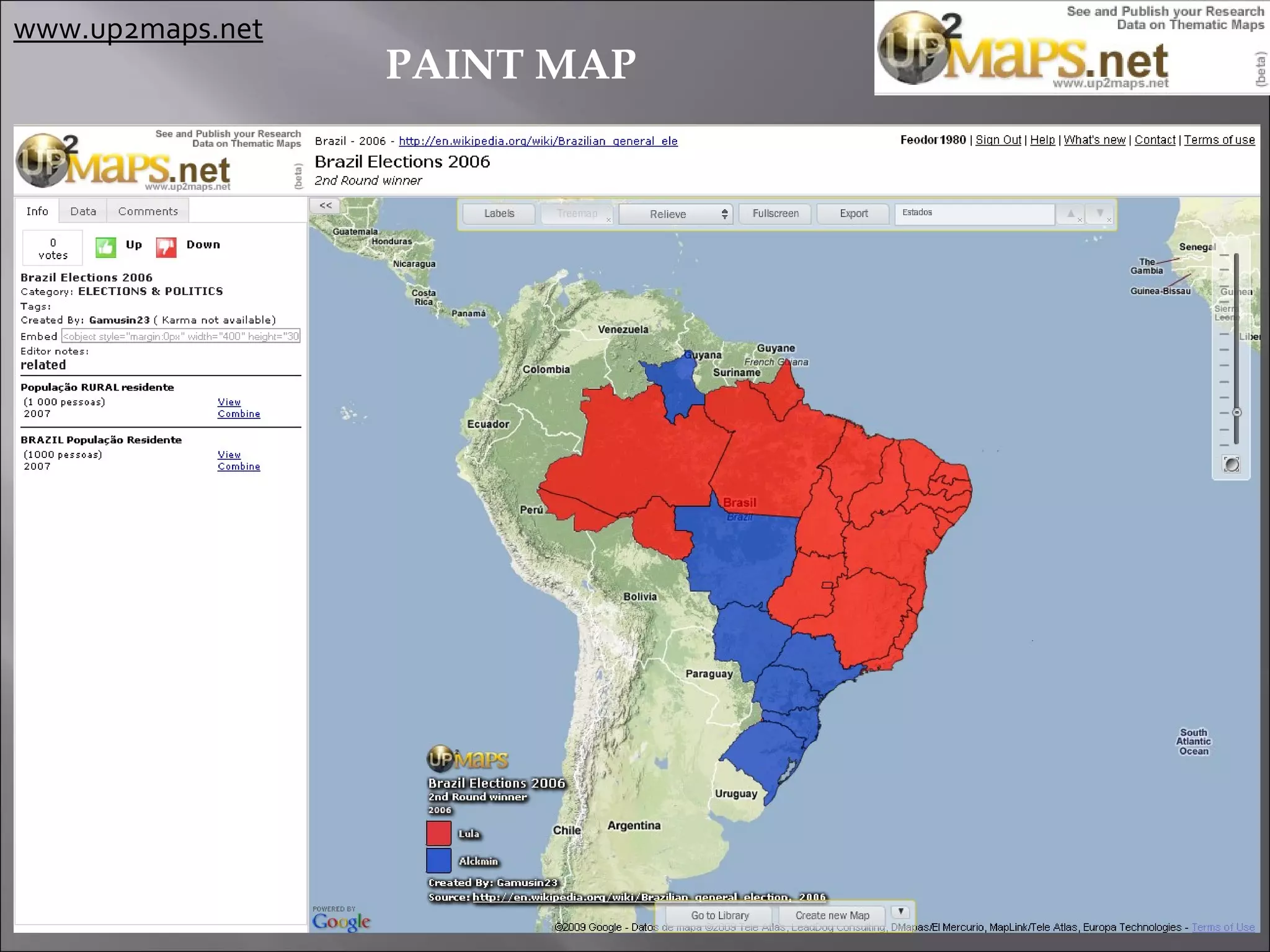 Up2Maps (create thematic maps on GoogleMaps) | PPT
