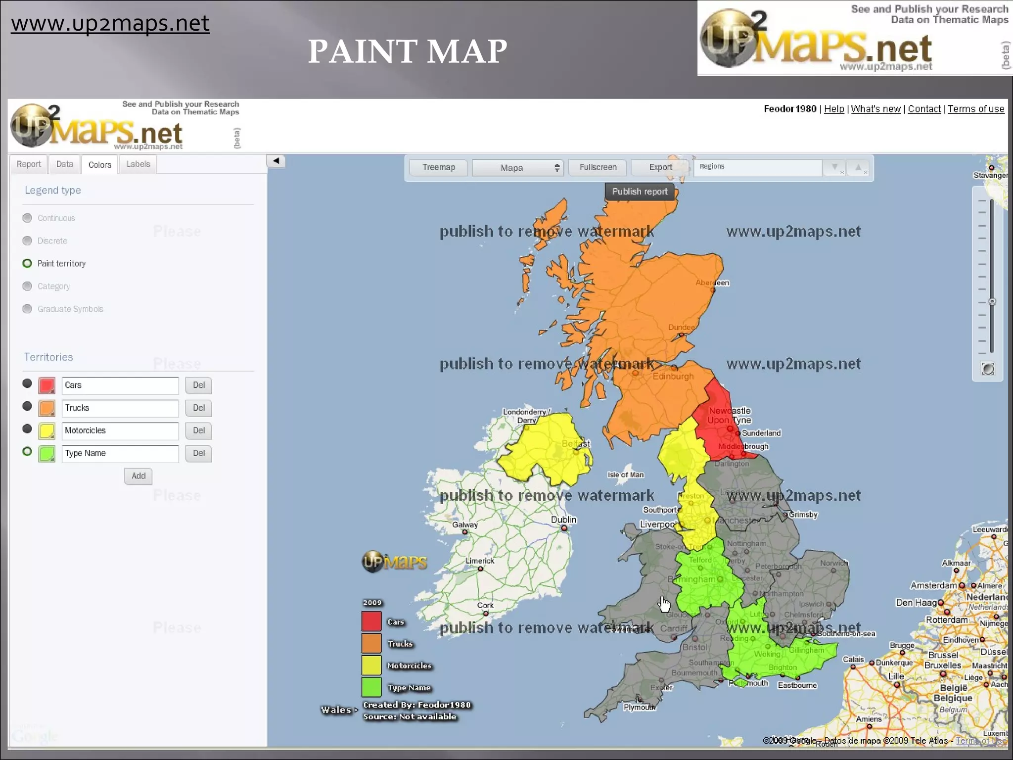 Up2Maps (create thematic maps on GoogleMaps) | PPT