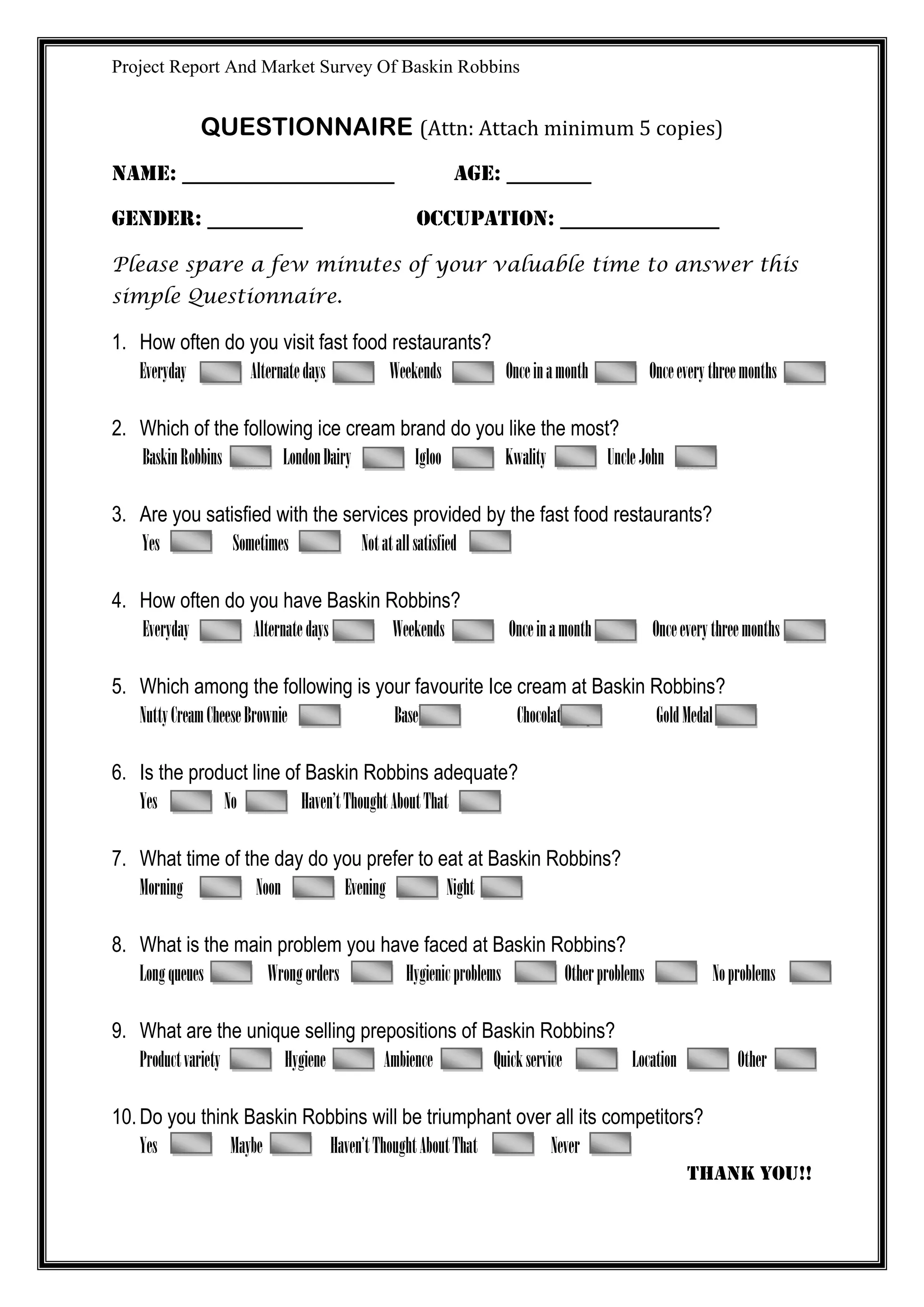 Project Report And Market Survey of Baskin Robbins- Cbse class 12 ...