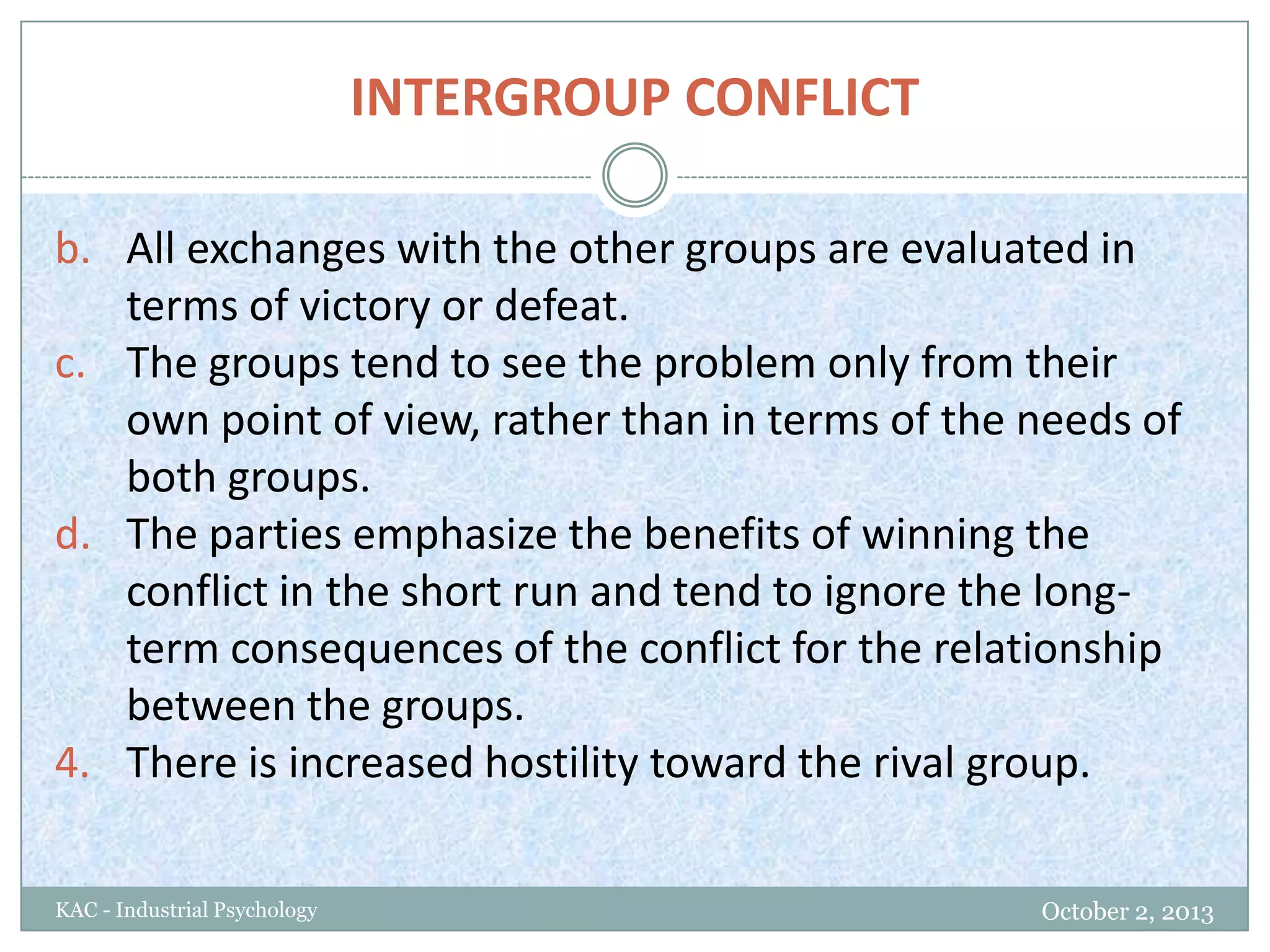 Intergroup Conflict, The Structure of Organizations, Designing ...