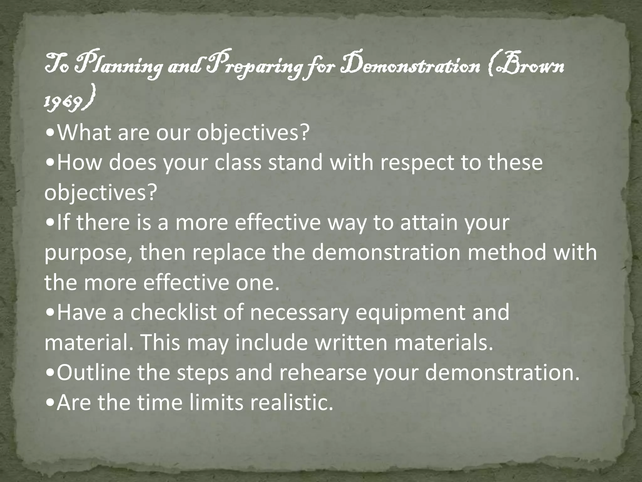 demonstration in teaching | PPTX