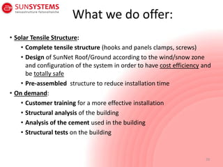 A+SunSystems presents the Solar Tensile Structures | PPT