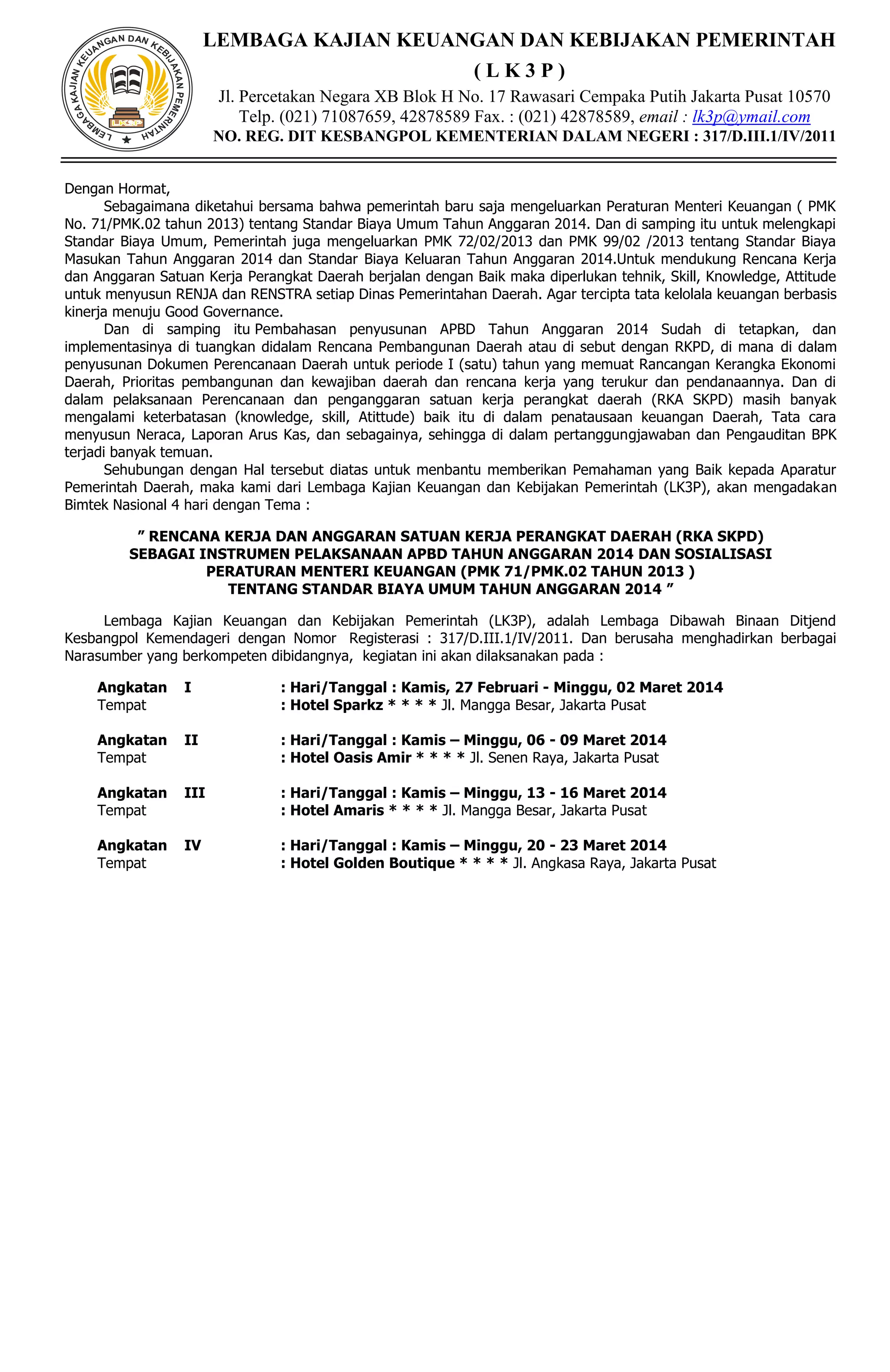 RENCANA KERJA DAN ANGGARAN SATUAN KERJA PERANGKAT DAERAH (RKA SKPD ...