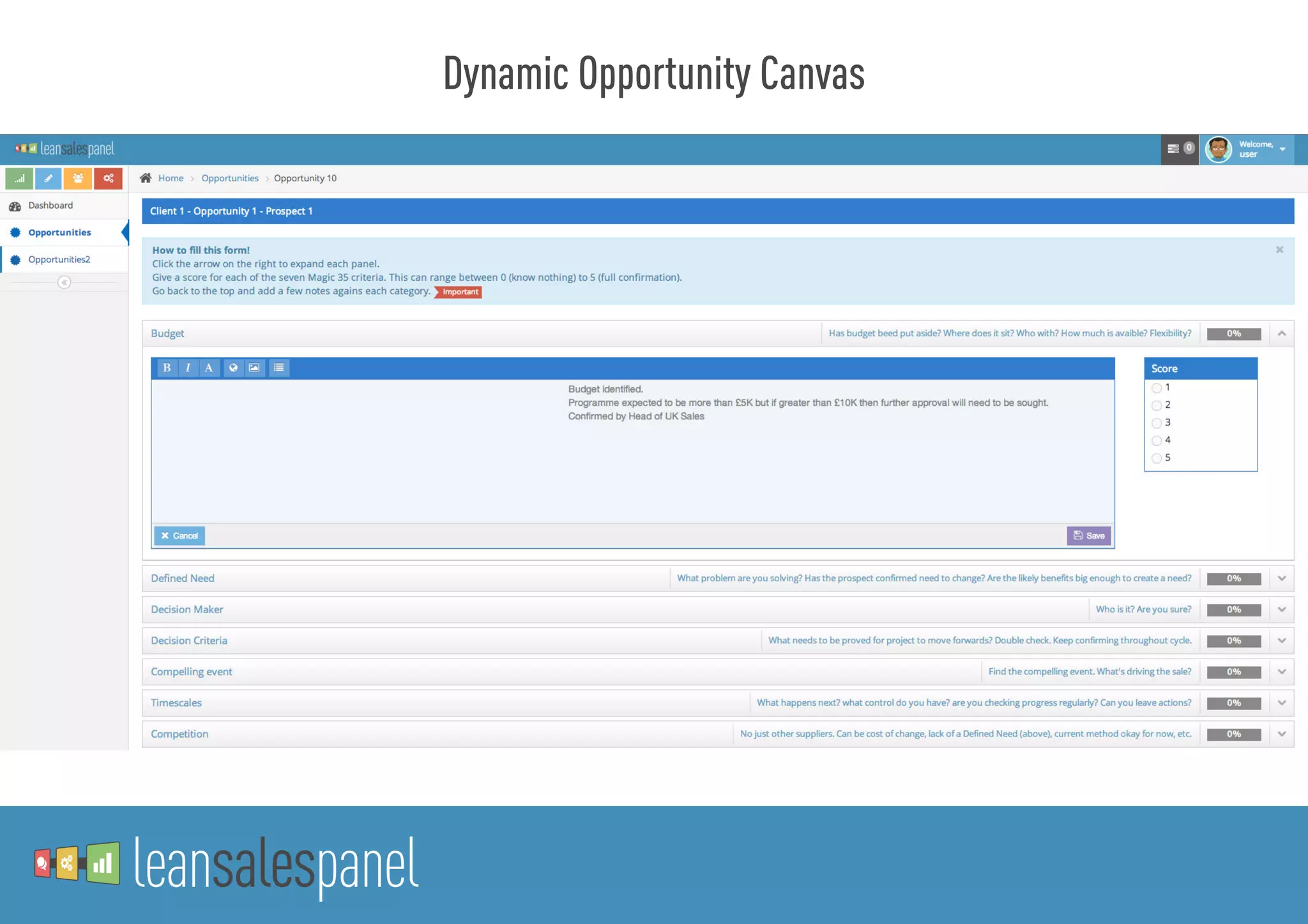 Lean Sales Panel | PPT