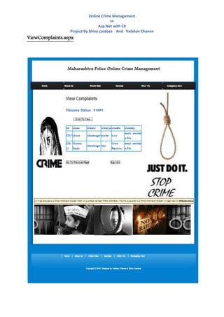 Online Crime Management system | DOCX