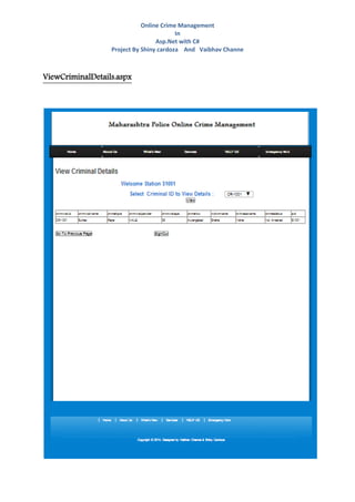 Online Crime Management system | DOCX