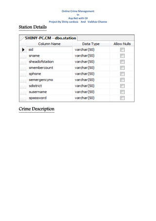 Online Crime Management system | DOCX