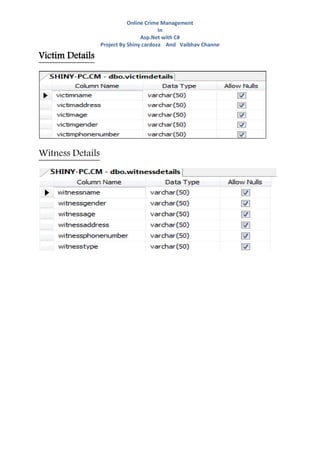 Online Crime Management system | DOCX
