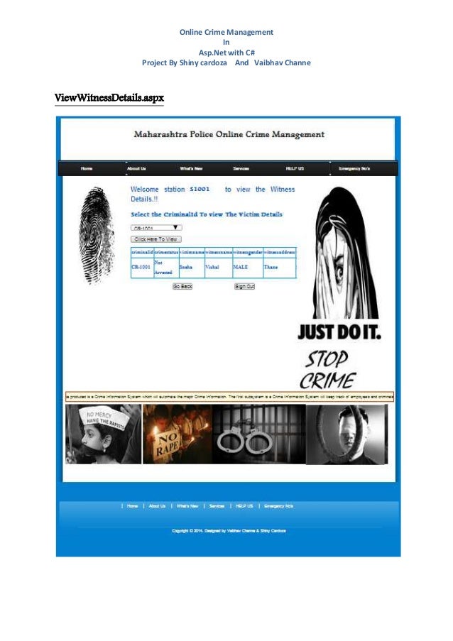 Online crime reporting system project in php - hresasick