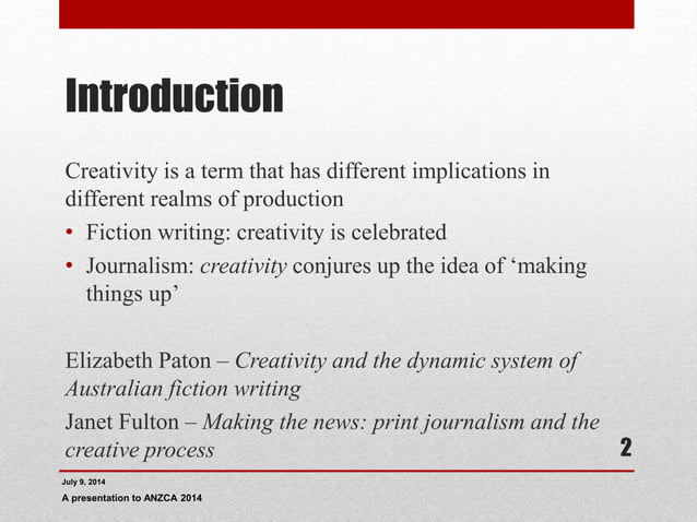 Creating stories: A comparative analysis of the creative process of ...