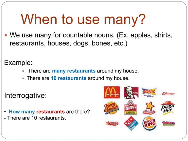 Much and Many | PPT