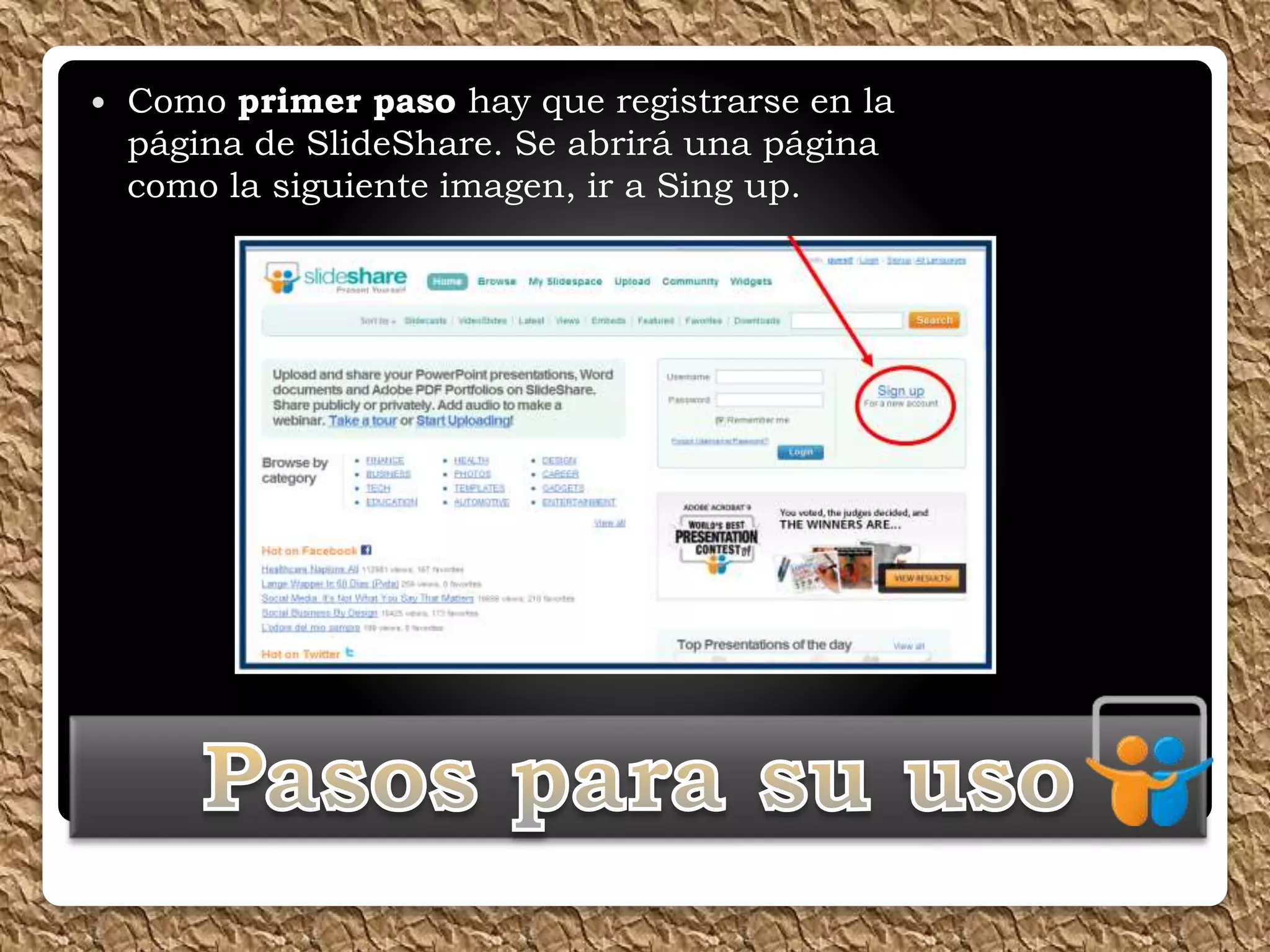 TUTORIAL ¿Como Utilizar SlideShare? | PPTX | Technology & Computing