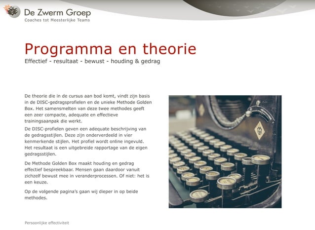 Persoonlijke effectiviteit met een focus op houding en gedrag | PPT