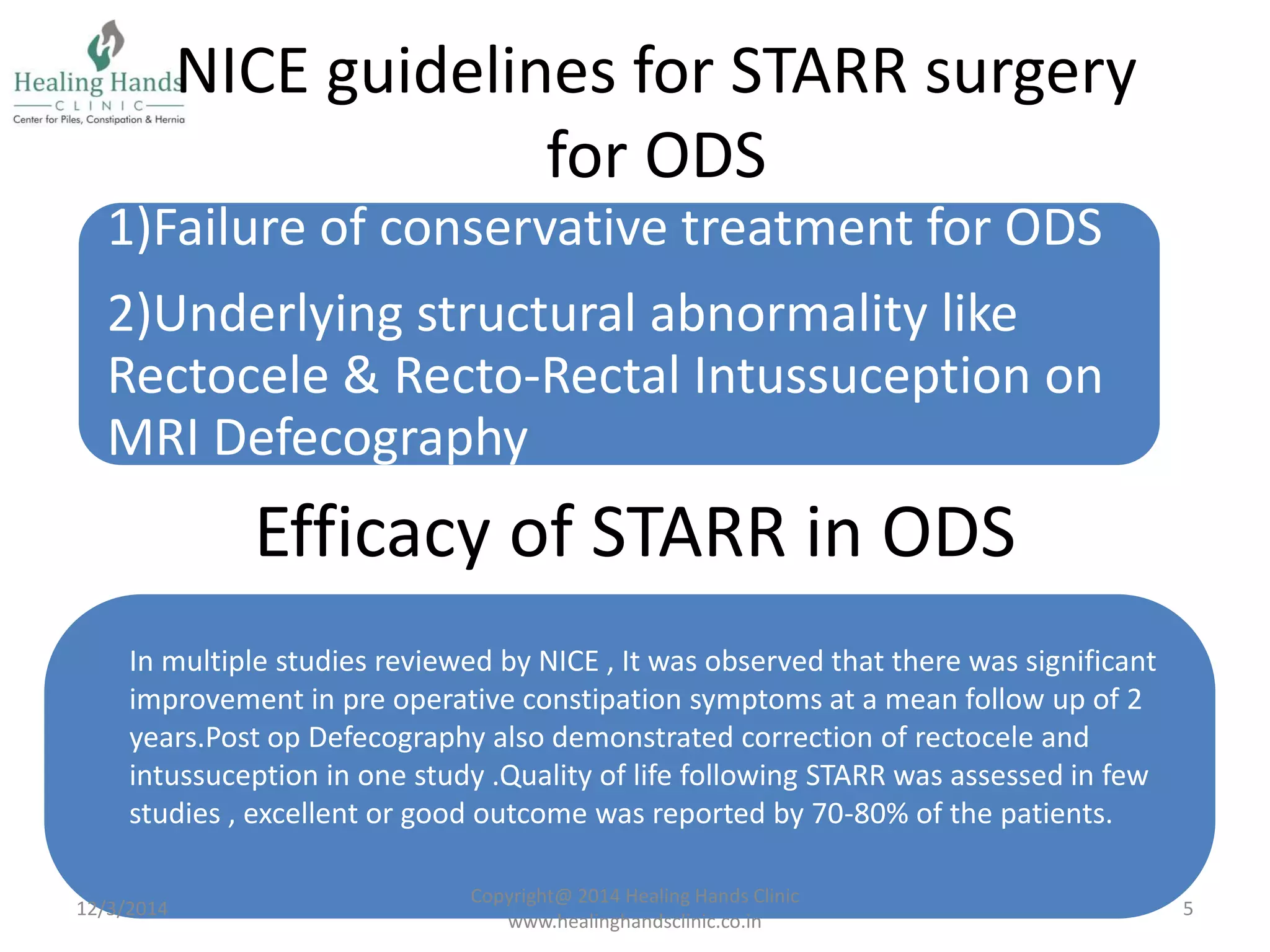 Obstructed Defecation Syndrome: Diagnosis & Surgical Treatment | PPT