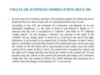 CELLULAR AUTOMATA TRAFFIC FLOW MODEL | PPTX