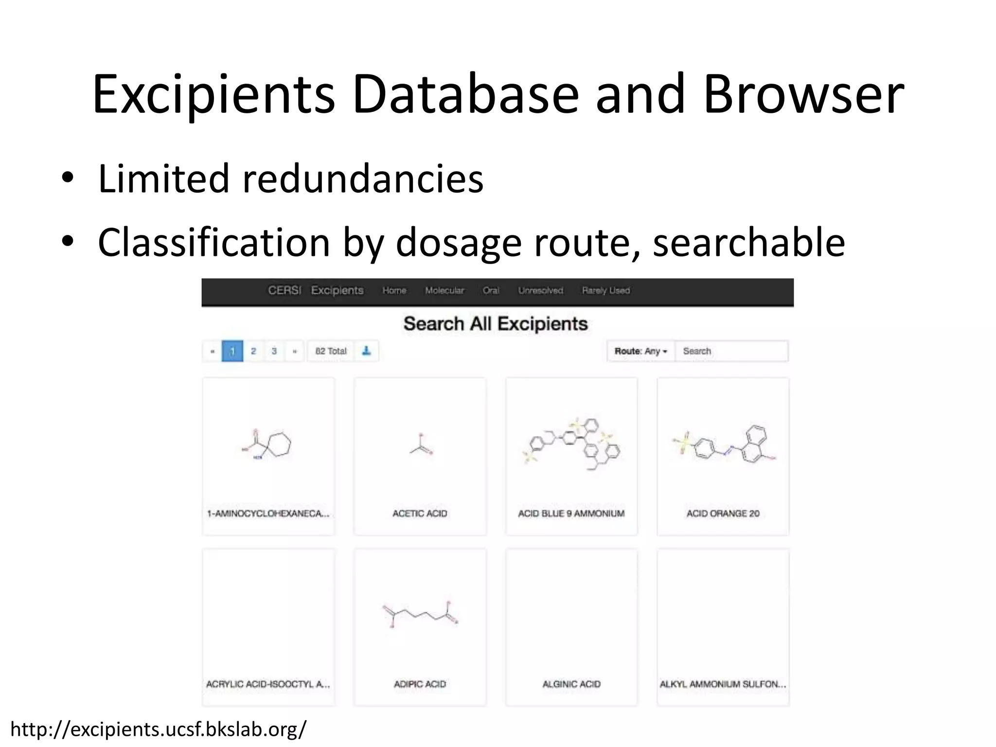UCSF-CERSI Excipients Browser | PPTX