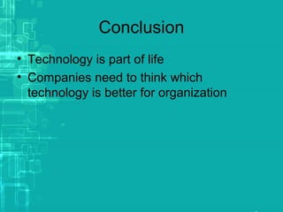 Use of Technology in business | PPT