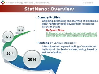 Nanotechnology Products Database (NPD) | PPTX