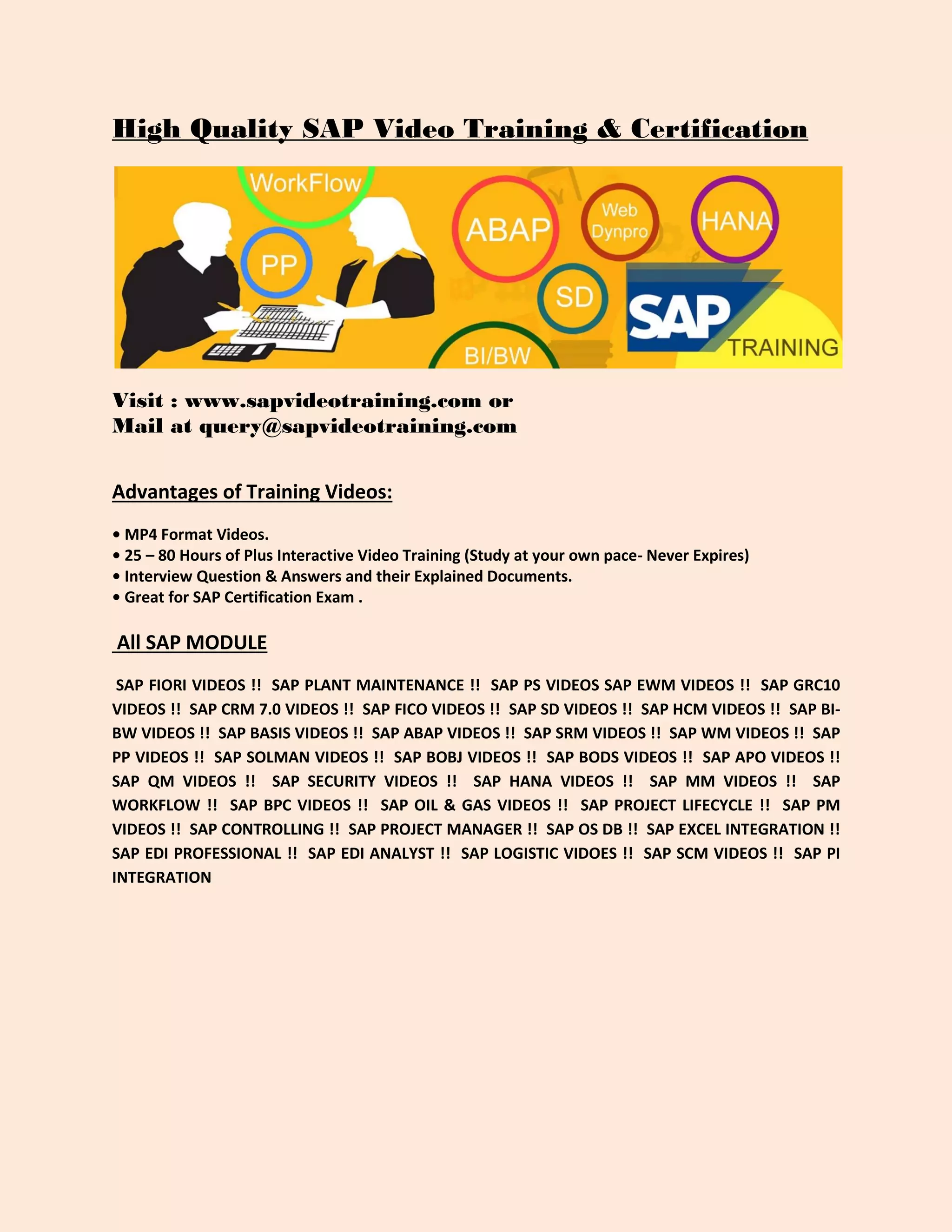 SAP TRAINING | PDF