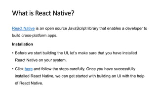 Beautiful UI in react native By - nativebase.io