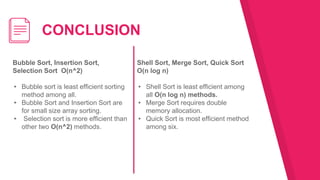 Study & Analysis of Sorting Methods | PPTX | Programming Languages | Computing