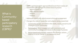 Community-based Participatory Research & Sustainable Rural Development | PPT