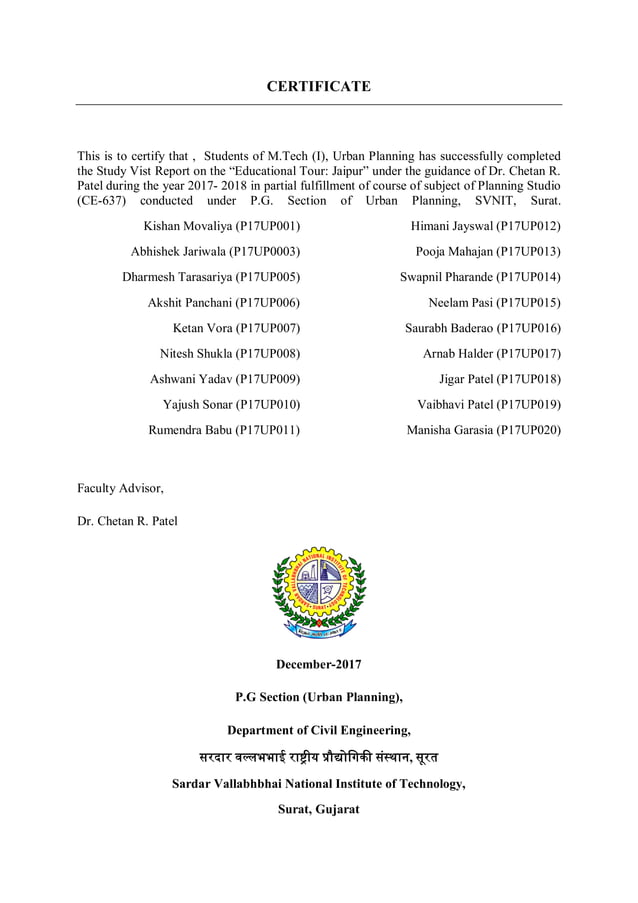 Study Tour Report: Jaipur | PDF | Asia Travel | Travel Locations