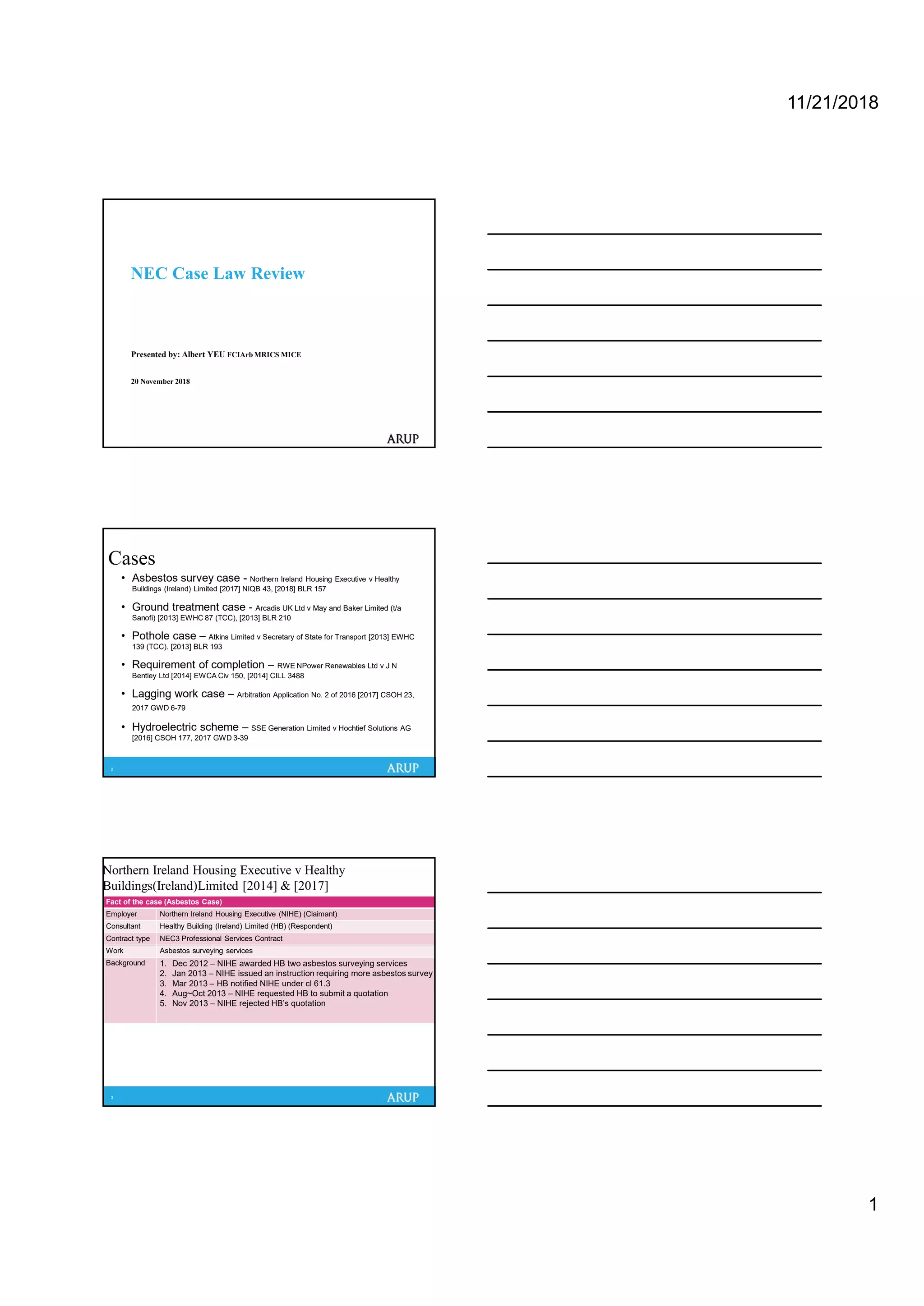 Recent NEC3 Case Review and its Application | PDF