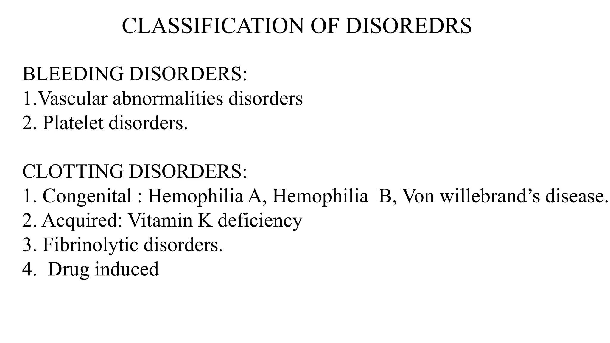 BLEEDING AND CLOTTING DISORDERS | PPT