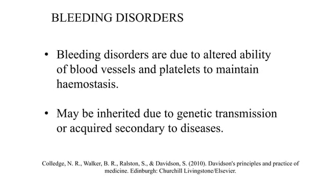 BLEEDING AND CLOTTING DISORDERS | PPTX