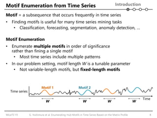 MiLeTS'19: Enumerating Hub Motifs in Time Series Based on the Matrix Profile | PDF