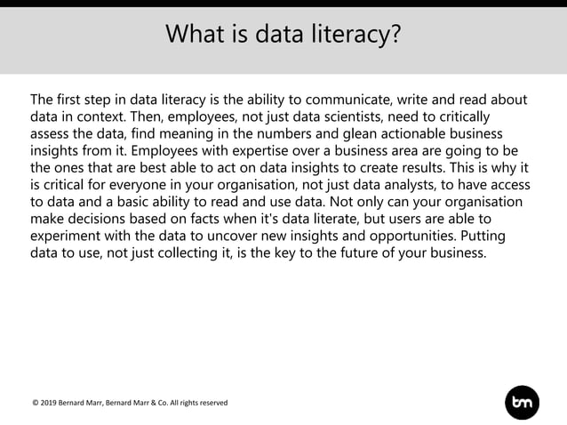 Why Is Data Literacy Important For Any Business? | PPT