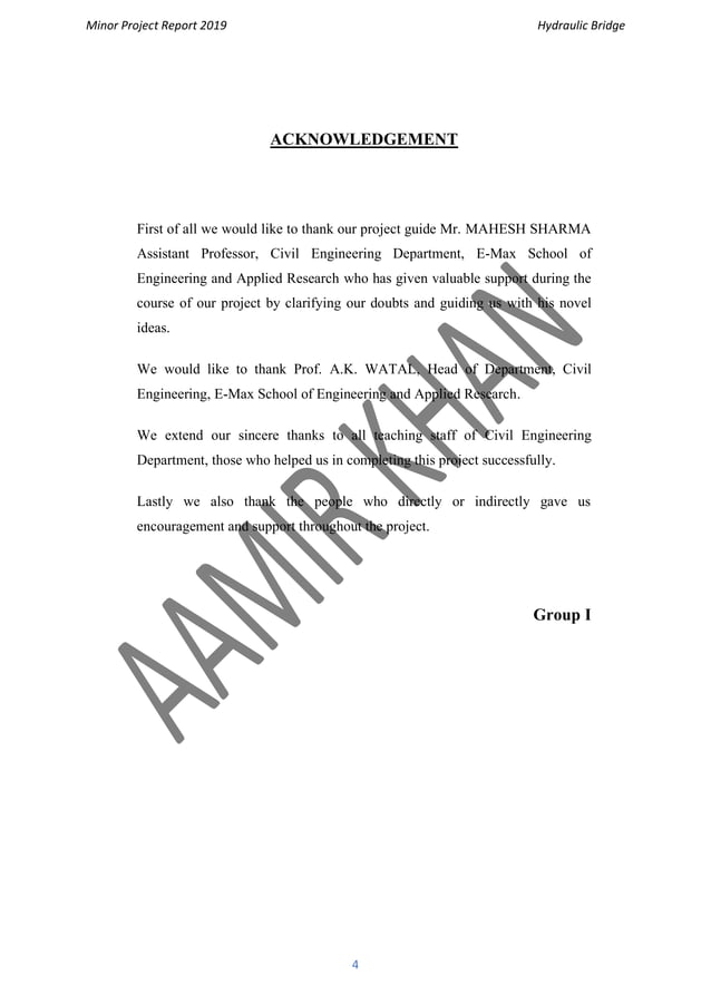 Minor Project Report on Hydraulic Bridge | PDF