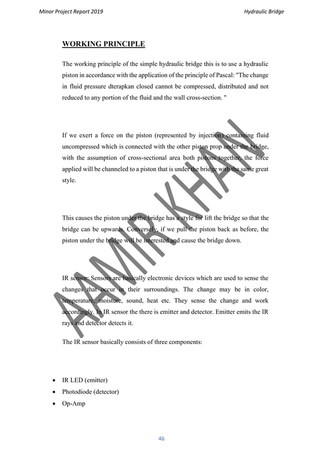 Minor Project Report on Hydraulic Bridge | PDF