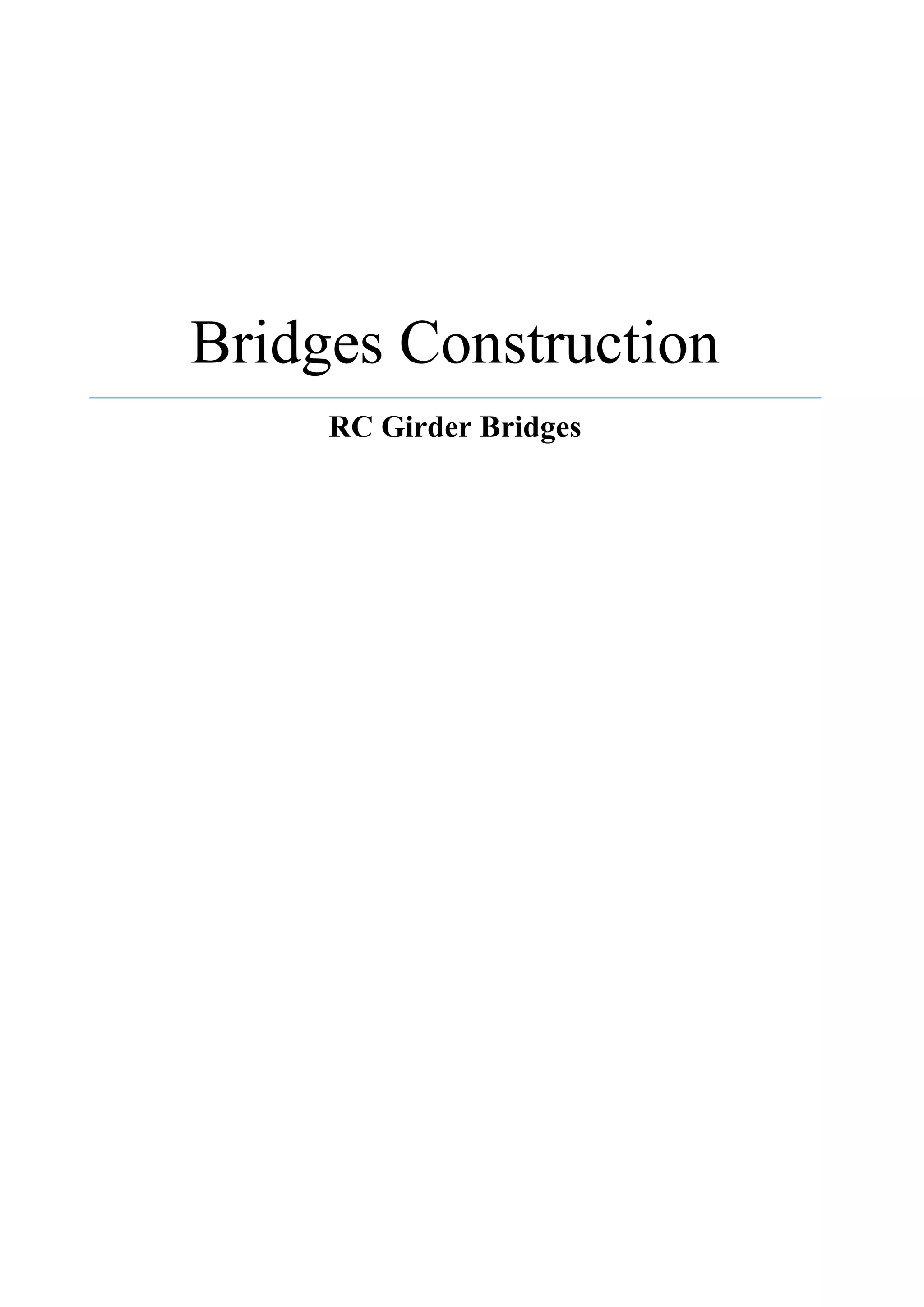 Bridge construction (RC girder bridges) | PDF