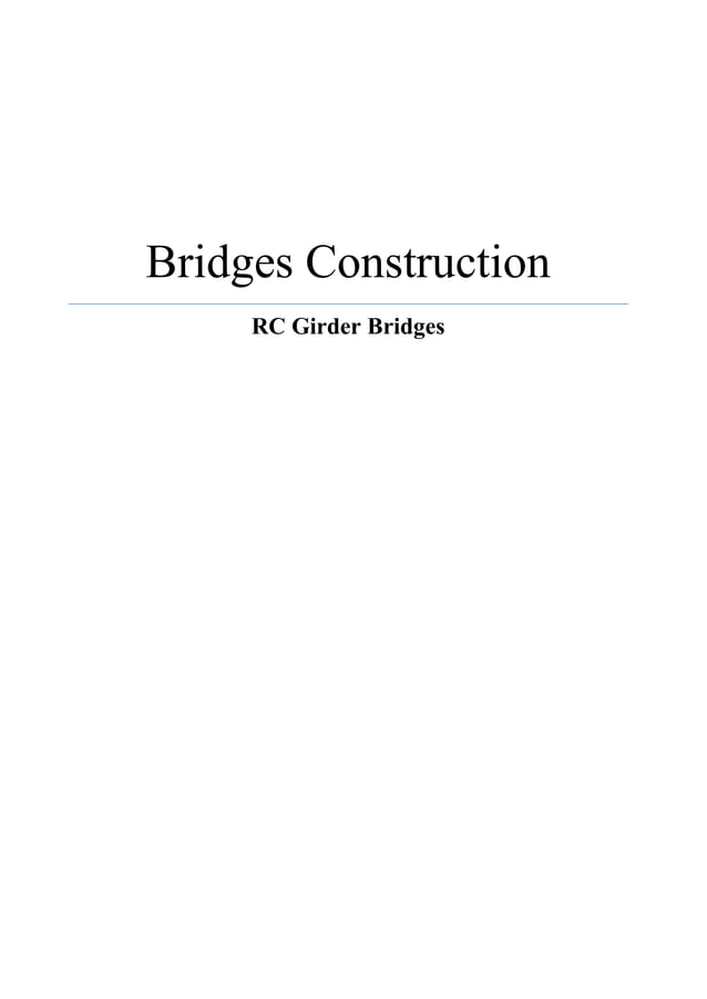 Bridge construction (RC girder bridges) | PDF | Civil Engineering ...