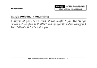 Material Science - Mechanical Strength - Numerical - AMIE (Winter 2019 ...