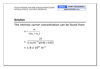 Material Science - Electrical Properties - AMIE (Summer 2019) | PDF