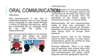 THE ORAL COMMUNICATION | PPTX