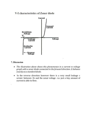 V-I characteristics of Zener Diode | DOCX