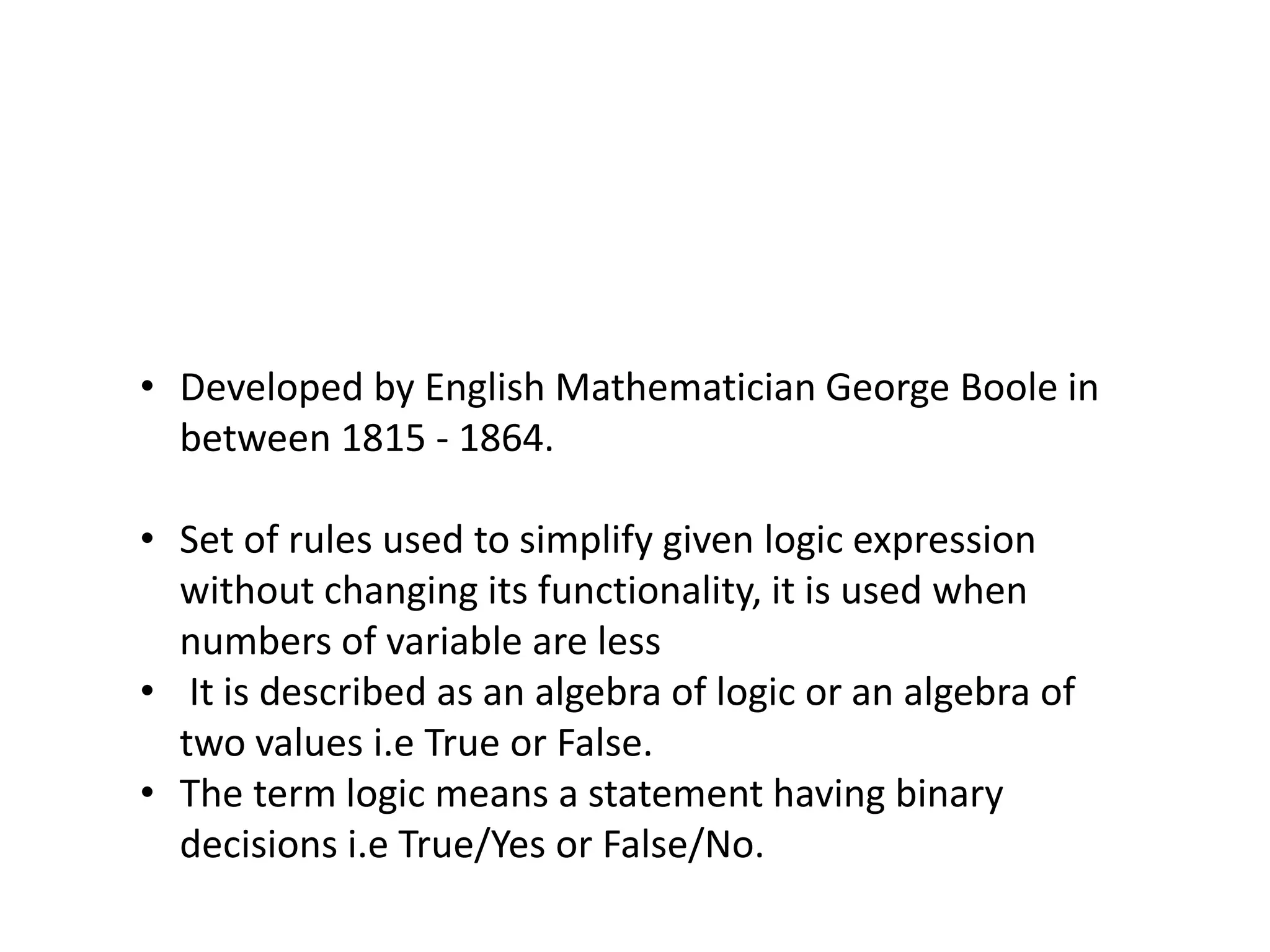 Boolean Algebra | PPTX